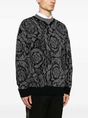 Versace Barocco-intarsia Wool Jumper
