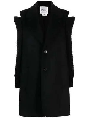 Noir Kei Ninomiya Cold-shoulder Single-breasted Coat