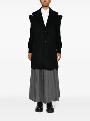 Noir Kei Ninomiya Cold-shoulder Single-breasted Coat