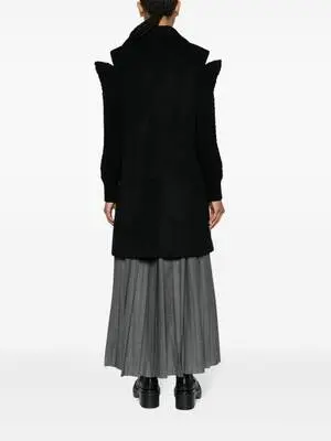 Noir Kei Ninomiya Cold-shoulder Single-breasted Coat