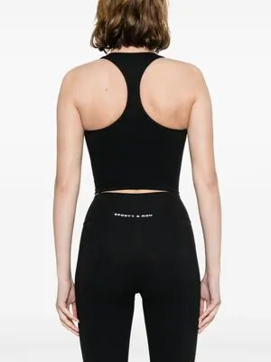 SPORTY & RICH Logo-print Crop Top - Black