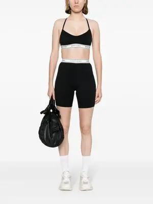 SPORTY & RICH Logo-underband Sports Bra - Black