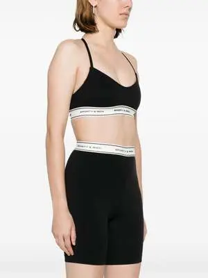SPORTY & RICH Logo-underband Sports Bra - Black