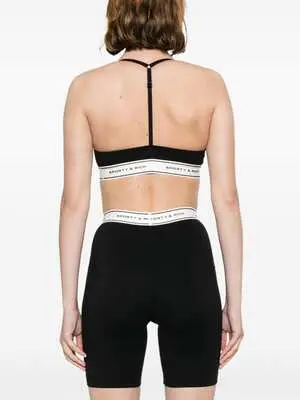 SPORTY & RICH Logo-underband Sports Bra - Black