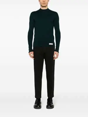 Balmain Mock-neck Merino Jumper - Green