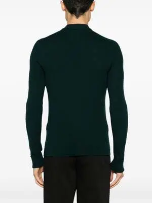 Balmain Mock-neck Merino Jumper - Green