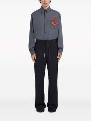 Marni Satin-stripe Trim Trousers