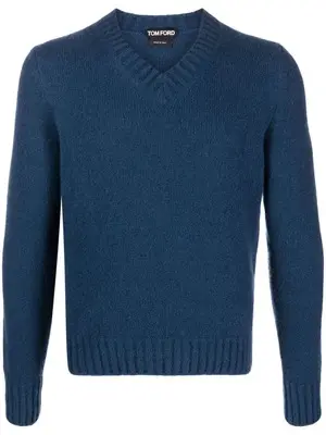 TOM FORD Ribbed-knit V-neck Jumper
