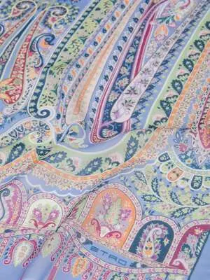 Etro Paisley-print Frayed Scarf - Blue