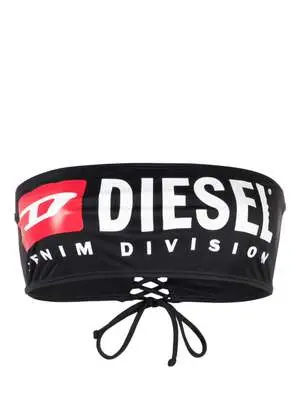 DIESEL Bfb-bryna Logo-print Bikini Top - Black
