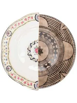 SELETTI Hybrid Hobyo Colour-block Dinner Plate - White