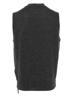 DELL'OGLIO V-neck Cashmere Vest - Grey