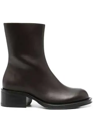 LANVIN Leather Ankle Boots With Zip Fastening