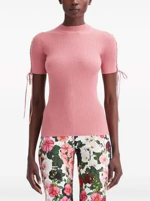Oscar De La Renta Tie-detail Ribbed Jumper
