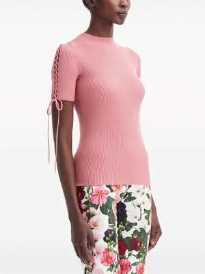 Oscar De La Renta Tie-detail Ribbed Jumper