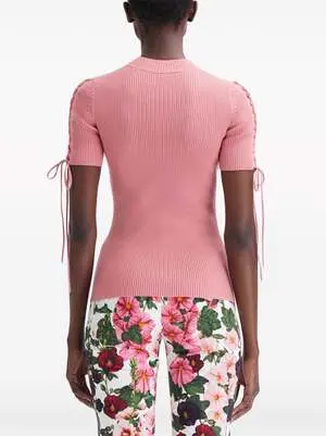 Oscar De La Renta Tie-detail Ribbed Jumper