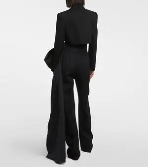 Alexander McQueen Cropped Wool Tuxedo Jacket