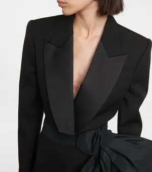 Alexander McQueen Cropped Wool Tuxedo Jacket