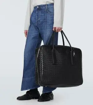 Bottega Veneta Getaway Intrecciato Duffle Bag - Black