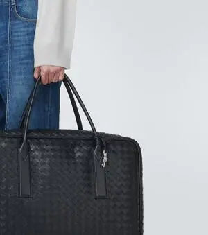 Bottega Veneta Getaway Intrecciato Duffle Bag - Black