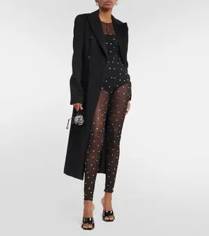 Oseree Gem Embellished Mesh Jumpsuit
