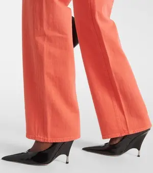 7 For All Mankind Tess High-rise Straight Jeans - Red