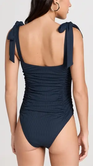 Minkpink Constance Ruched One-piece Swimsuit - Navy