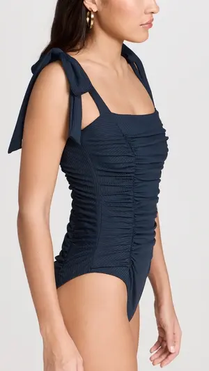 Minkpink Constance Ruched One-piece Swimsuit - Navy