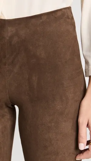 Vince Stretch Suede Split Hem Crop Leggings