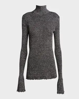 Proenza Schouler White Label Avery Sparkly Knit Top