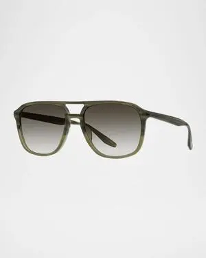 Barton Perreira Gyalis Rectangle Sunglasses - Olive