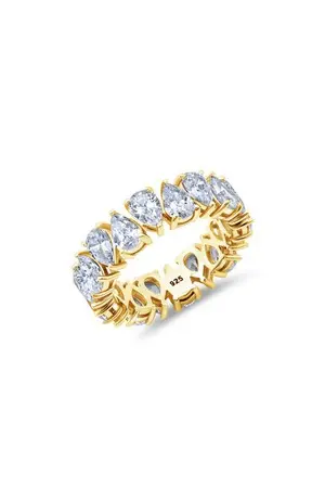 CRISLU Crislu Pear Cut Zirconia Eternity Ring Gold