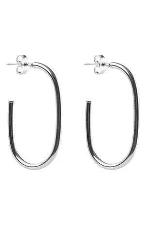 Argento Vivo U-shape Hoop Earrings - Silver