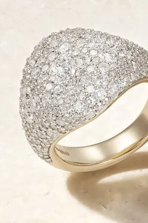 LUCY DELIUS Signature 14-karat Diamond Signet Ring