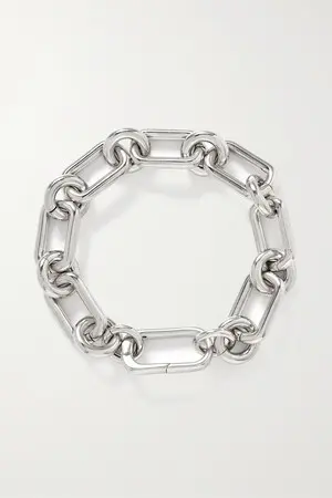 LAURA LOMBARDI Net Sustain Cresca Recycled Platinum-plated Bracelet - Silver