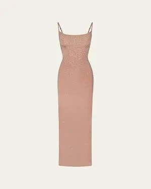 Swarovski X Skims Jelly Sheer Crystal-Embellished Cami Maxi Dress - Sienna  | Editorialist