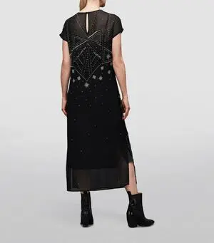 ALLSAINTS Embellished Etta Midi Dress