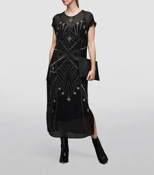 ALLSAINTS Embellished Etta Midi Dress