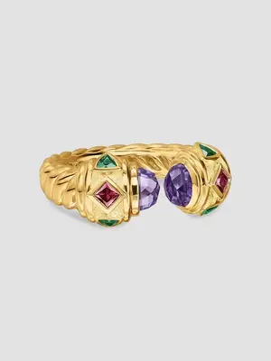 David Yurman Renaissance Color Ring In 18k Yellow Gold - Amethyst