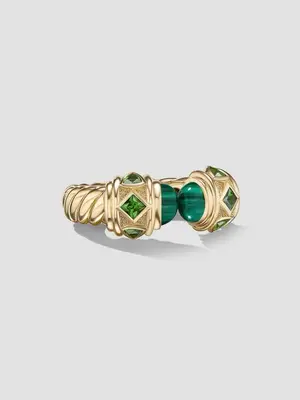 David Yurman Renaissance Color Ring In 18k Yellow Gold - Malachite