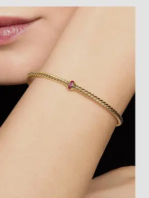David Yurman Cable Classics Center Station Bracelet In 18k Yellow Gold