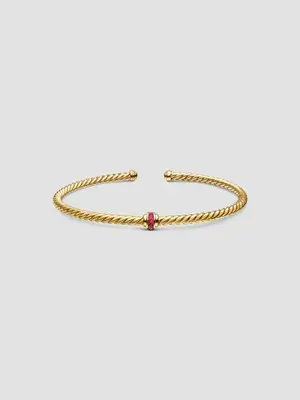David Yurman Cable Classics Center Station Bracelet In 18k Yellow Gold