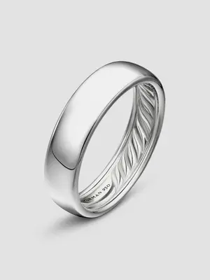 David Yurman Dy Classic Band Ring In Platinum, 6mm