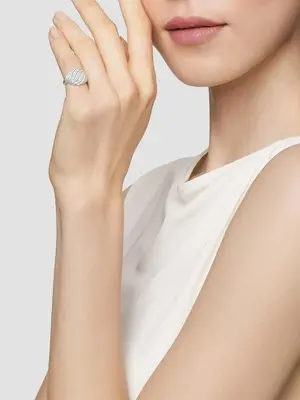David Yurman Sculpted Cable Pinky Ring In 18k White Gold