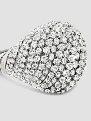 David Yurman Sculpted Cable Pinky Ring In 18k White Gold