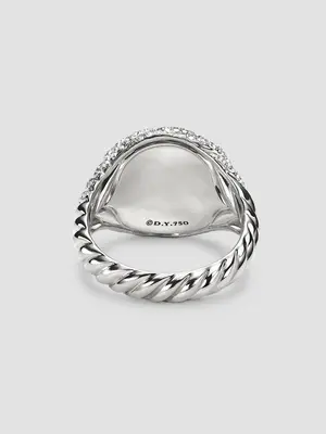 David Yurman Sculpted Cable Pinky Ring In 18k White Gold