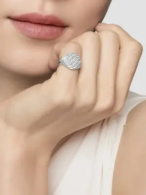 David Yurman Sculpted Cable Pinky Ring In 18k White Gold