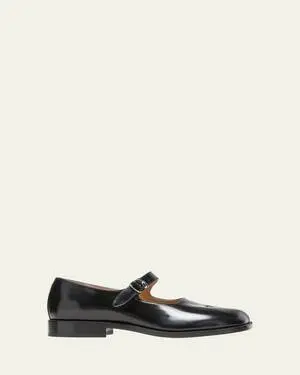 MAISON MARGIELA Tabi Leather Ballerina Flats - Black
