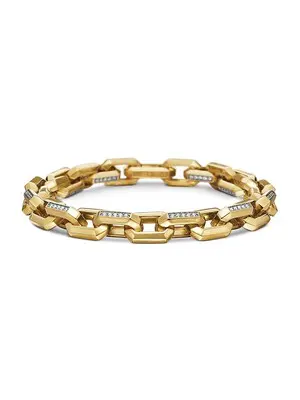 David Yurman Heirloom Chain Link Bracelet In 18k Yellow Gold - Diamond