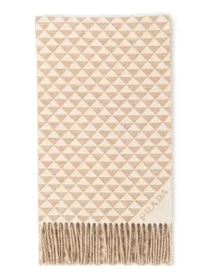 Prada Wool And Cashmere Scarf Beige